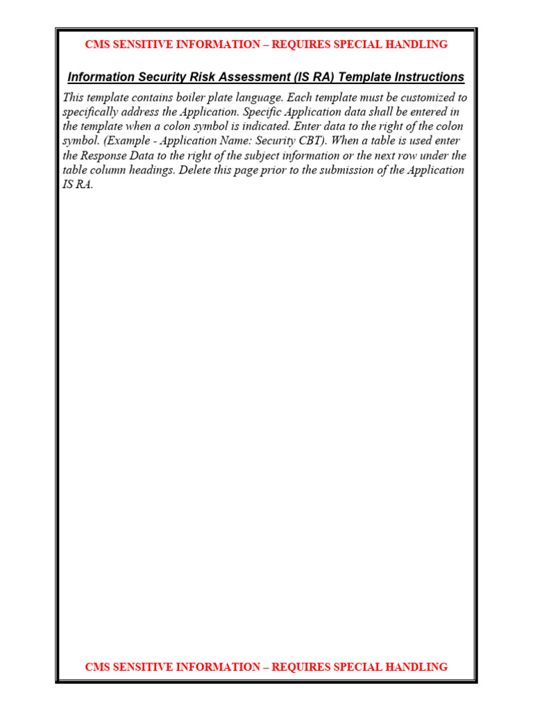 Appendix D. Information System Risk Assessment (ISRA) Template | PDF ...