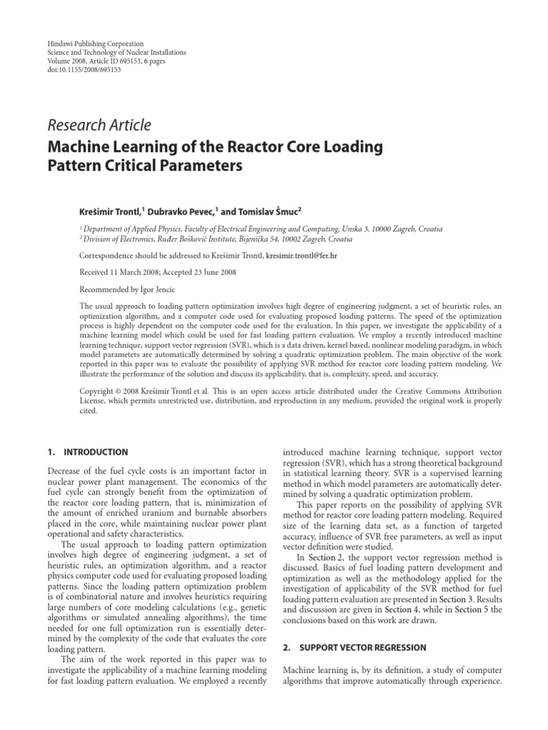 Machine Learning Of The Reactor Core Loading Pattern Critical