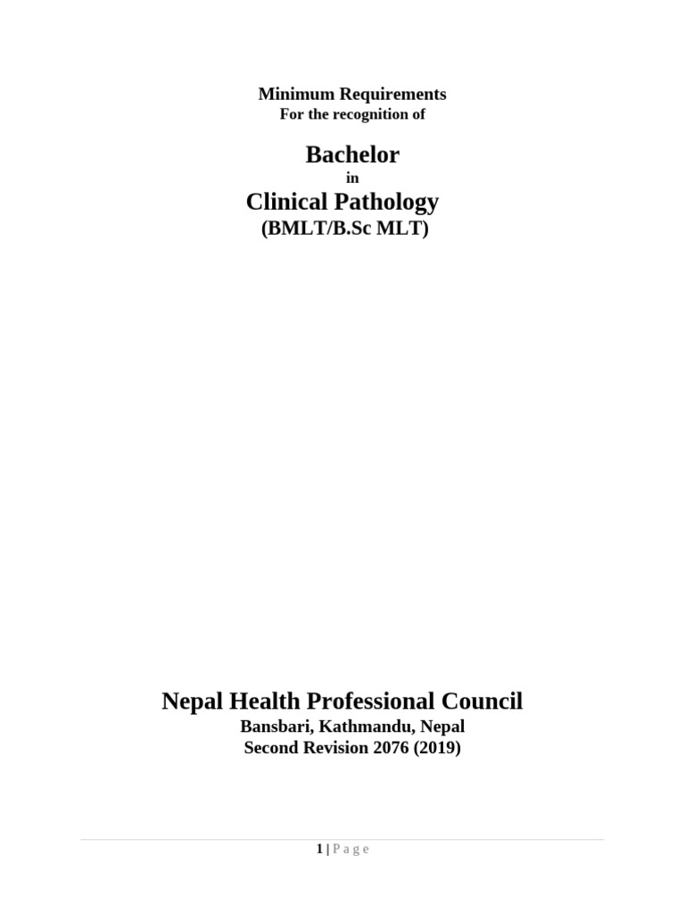 BMLT Minimum Requirement1 | PDF | Teachers | Bachelor's Degree