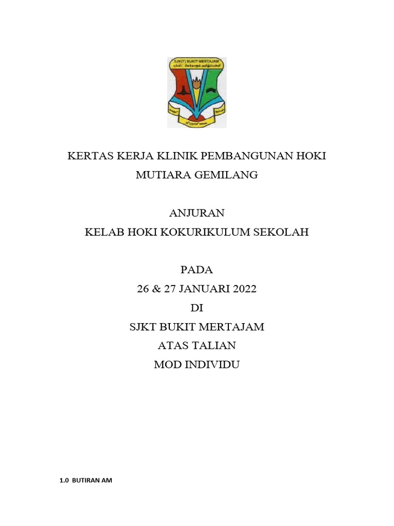 Kertas Kerja Pembangunan Hoki | PDF