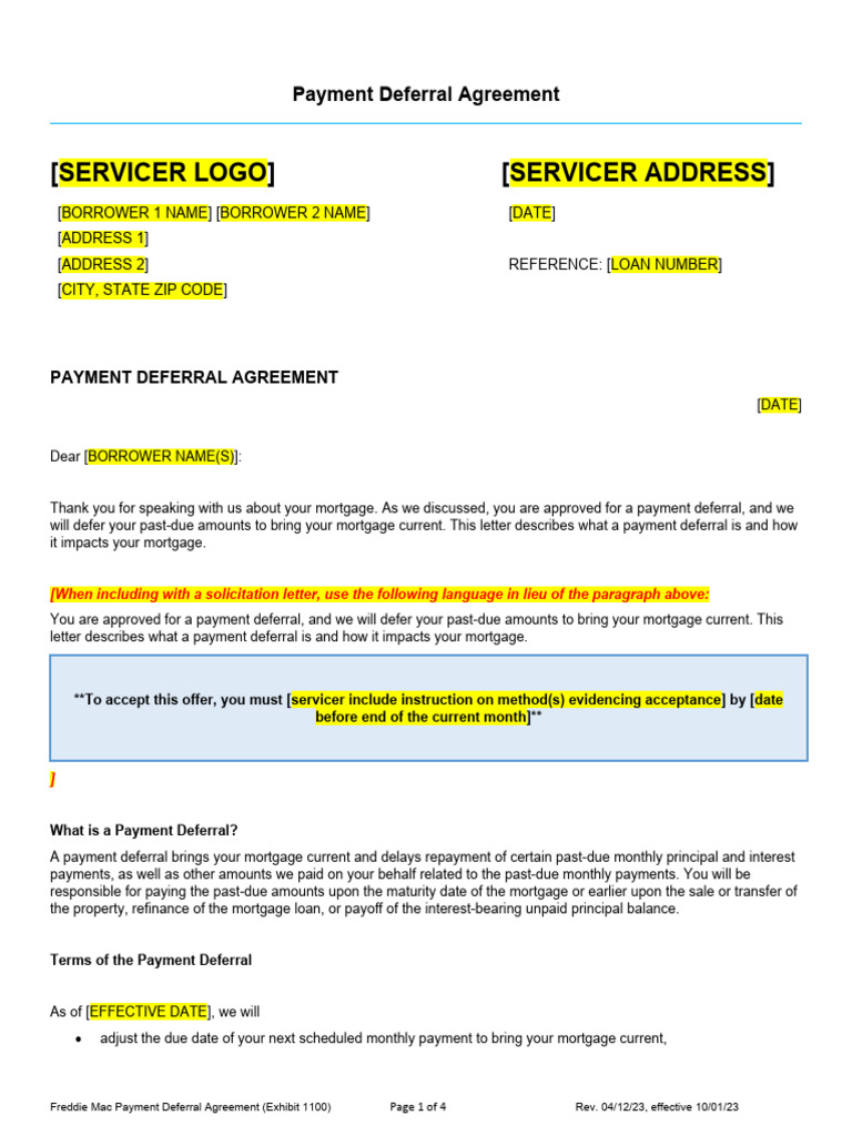 Mortgage Payment Deferral Guide | PDF | Finance & Money Management