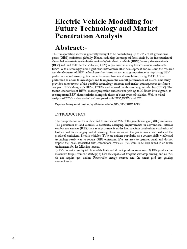 Project Paper | PDF | Electric Vehicle | Plug In Hybrid