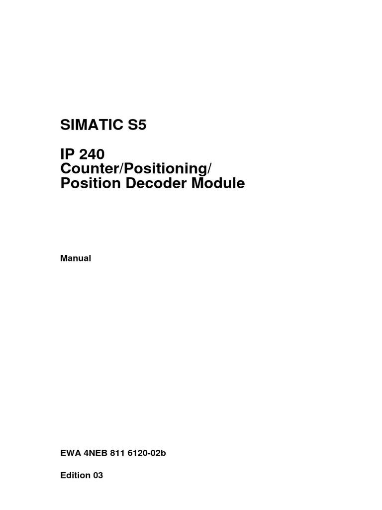 01 - Modul S5 - Contor, Pozitionare - IP240 - (E) - OCR | PDF | Central Processing Unit ...
