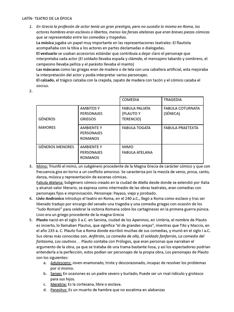 Literatura Latín, Comedia y Tragedia | PDF | Virgilio | Eneida