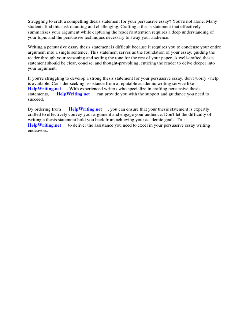 Crafting a Persuasive Thesis Statement | PDF | Career & Growth