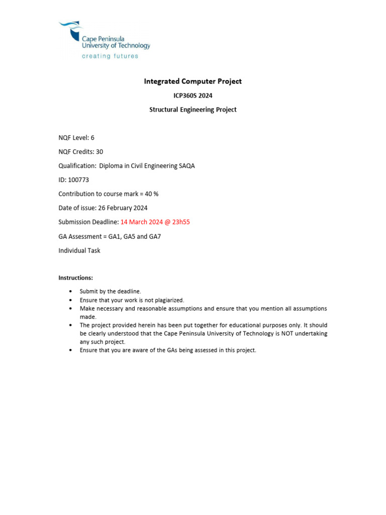 ICP Structural Engineering Project 2024 | PDF