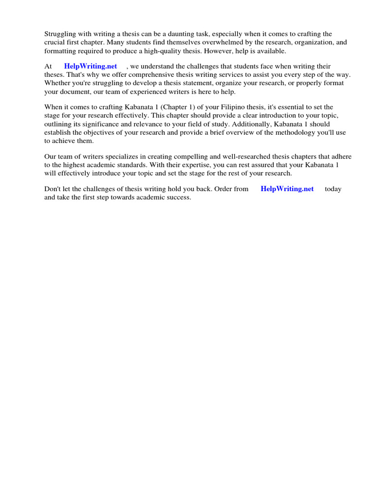 Filipino Thesis Sample Kabanata 1 | PDF | Philippines