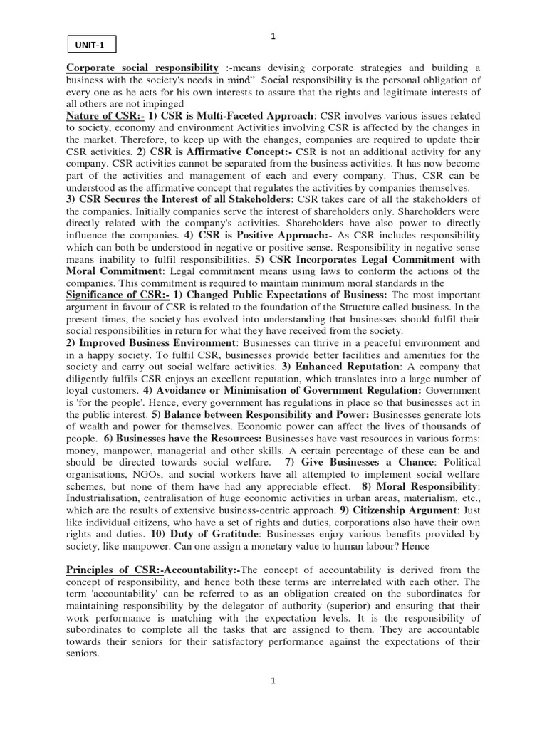 CSR Notes | Download Free PDF | Corporate Social Responsibility ...