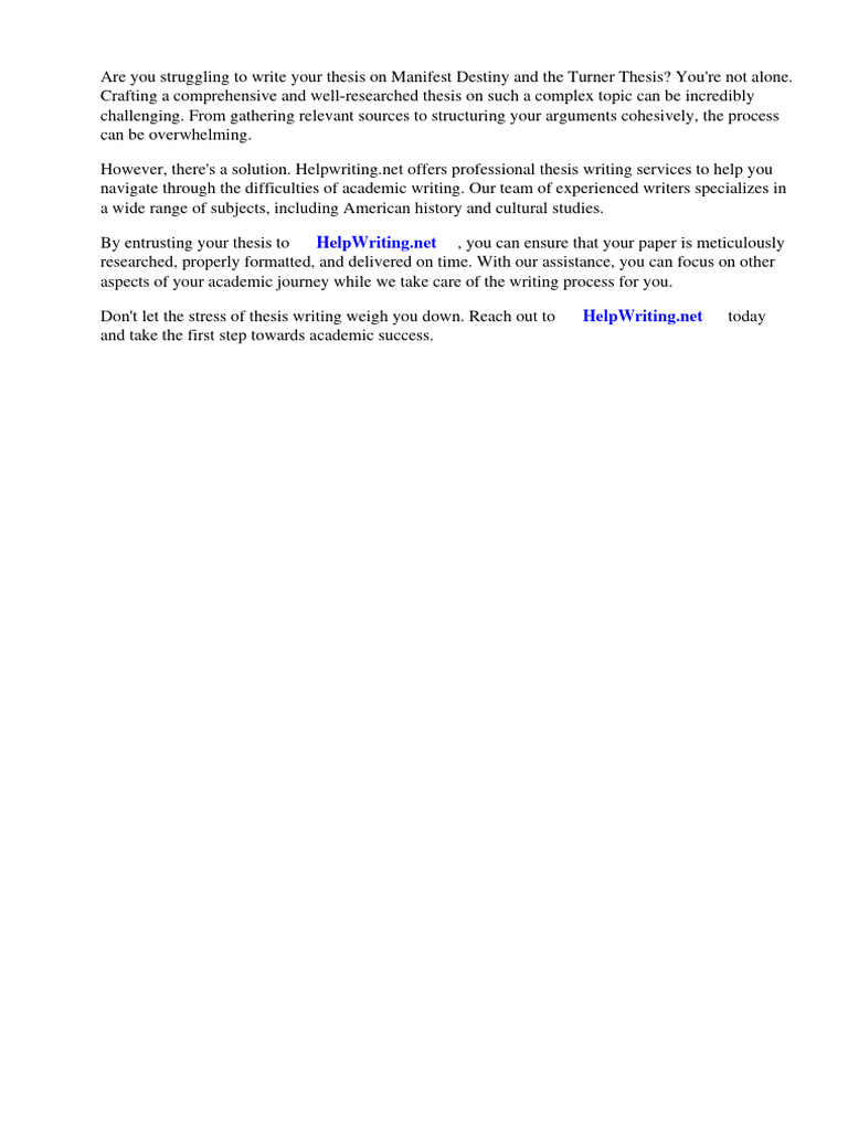 Manifest Destiny and The Turner Thesis | PDF | The United States ...