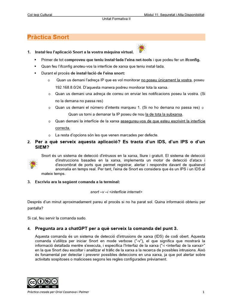Pràctica Snort | PDF