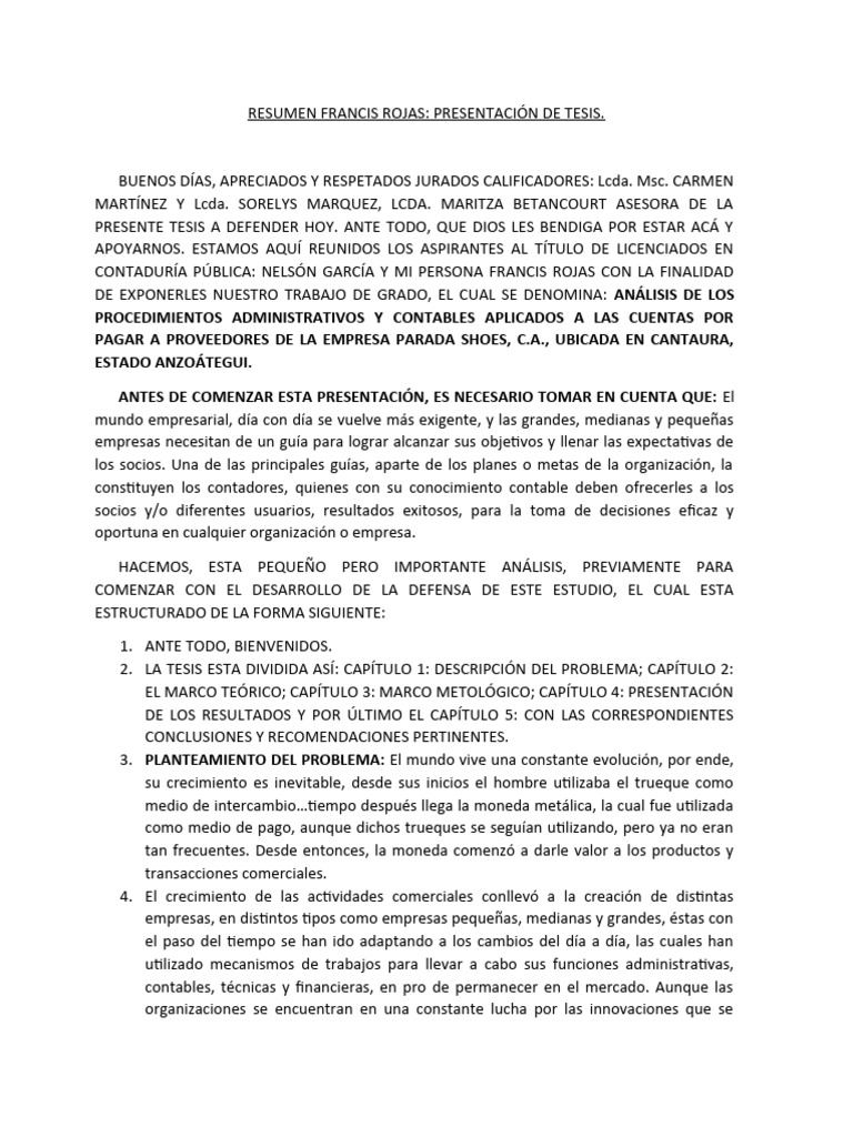 RESUMEN FRANCIS ROJAS | PDF | Contabilidad | Business