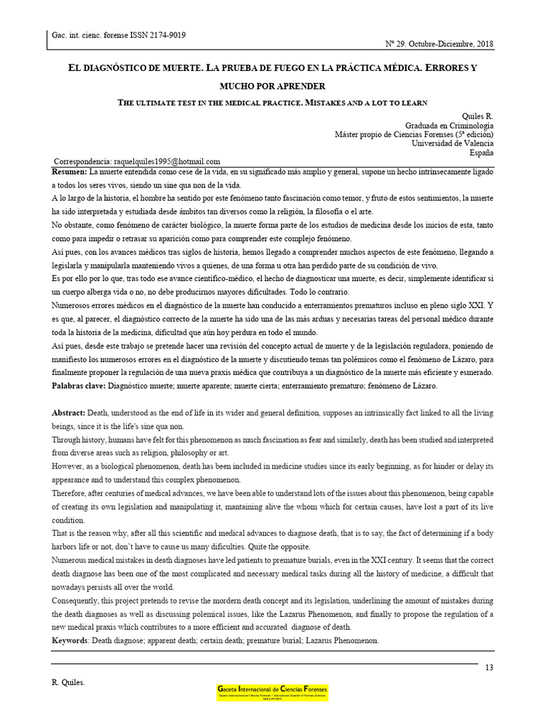 2TA2 Quiles GICF 29 | PDF | Muerte | Transplante de organo