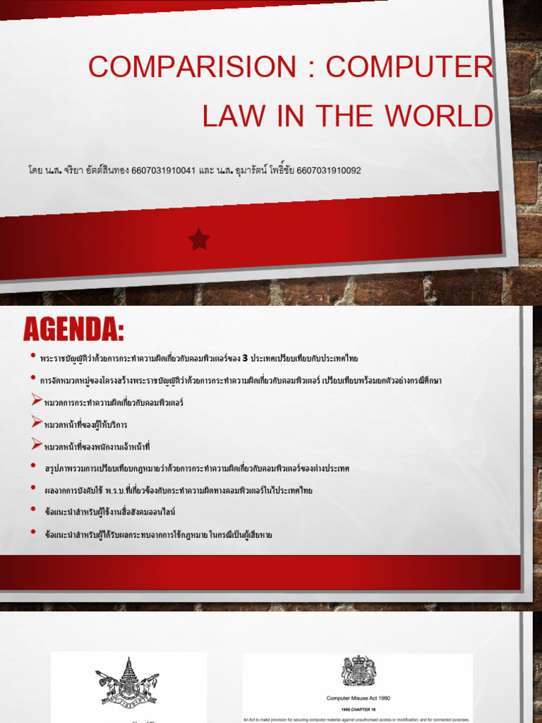 Presentation-Comparision Computer Law | PDF