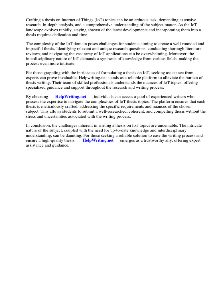Thesis Topics in Internet of Things | PDF | Internet Of Things | Internet
