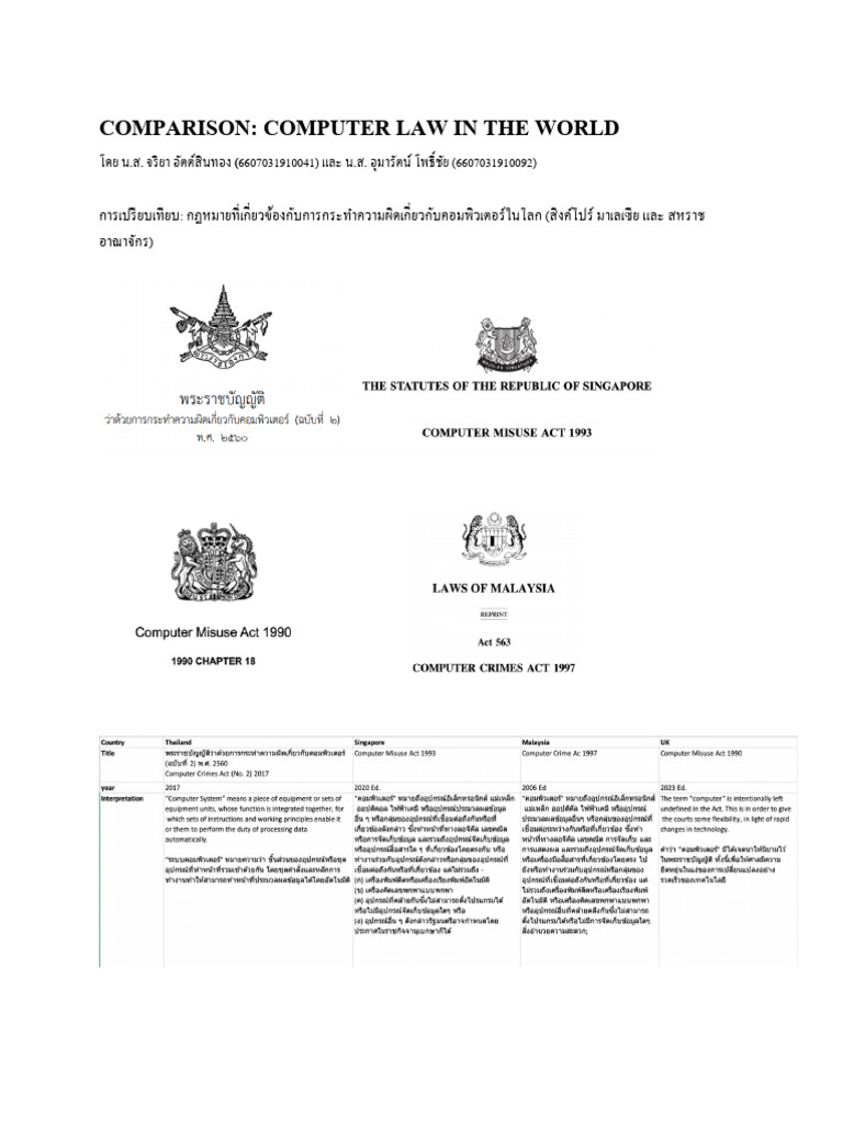 Paper-Comparison Computer Law | PDF