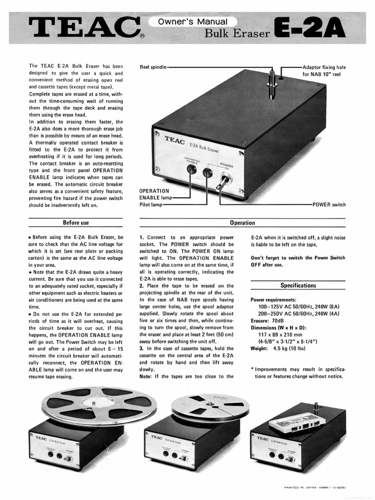 Hfe Teac E-2a en | PDF