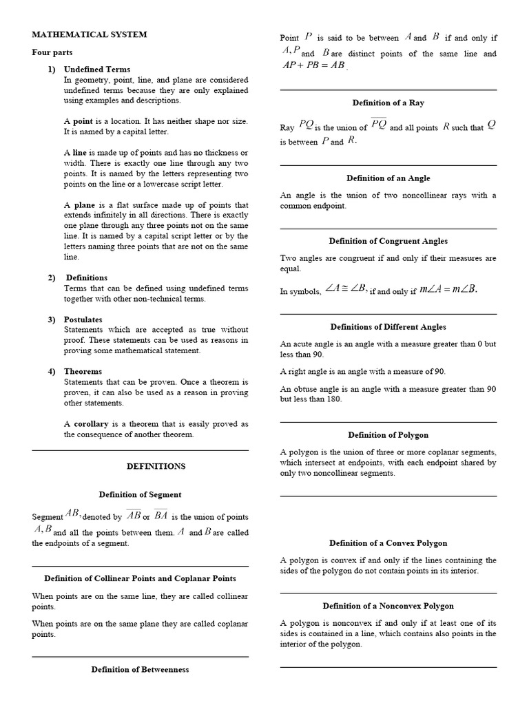 MATHEMATICAL-SYSTEM | PDF | Triangle | Perpendicular