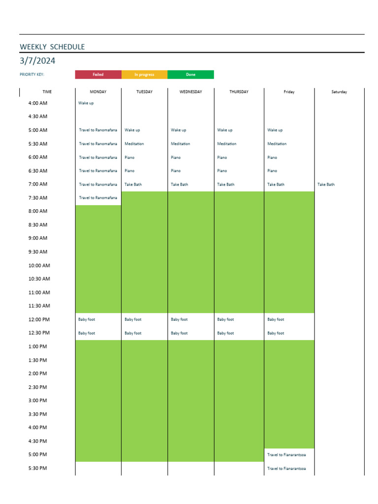 Weekly College Schedule | PDF
