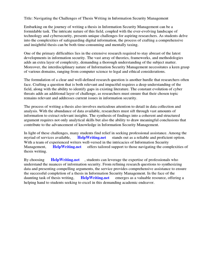 Thesis Information Security Management | PDF | Computer Security | Security