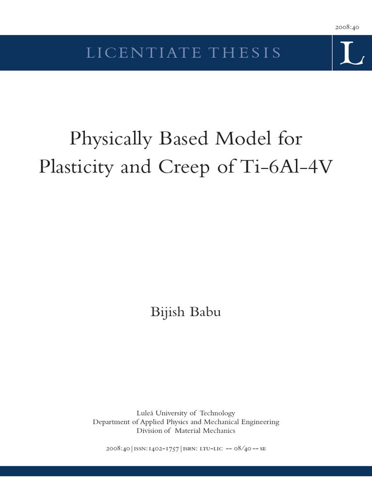 Babu B. - Physically Based Model For Plasticity and Creep of Ti-6Al-4V ...