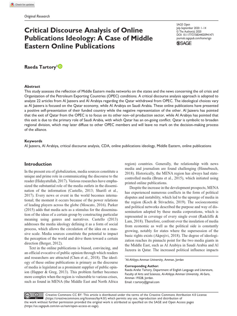 Critical Discourse Analysis of Online | PDF