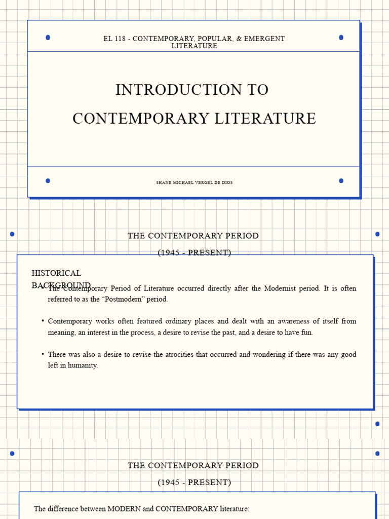 Chapter 2 Intoduction to Contemporary Literature | PDF | Poetry | Metre ...