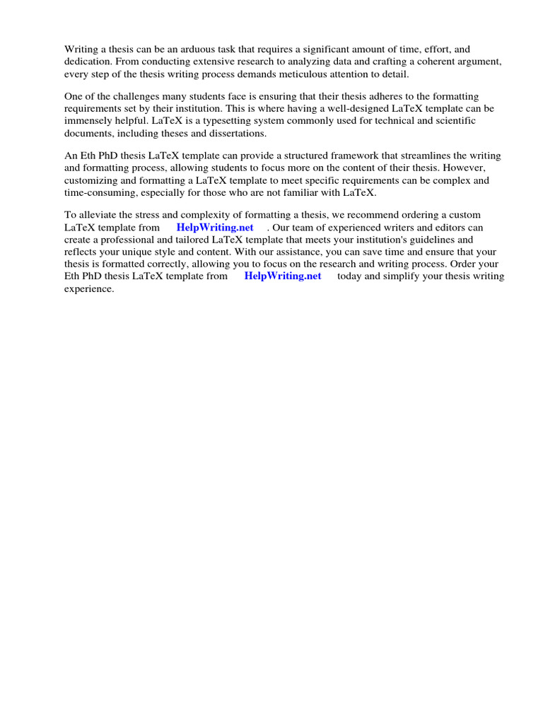 Eth PHD Thesis Latex Template | PDF