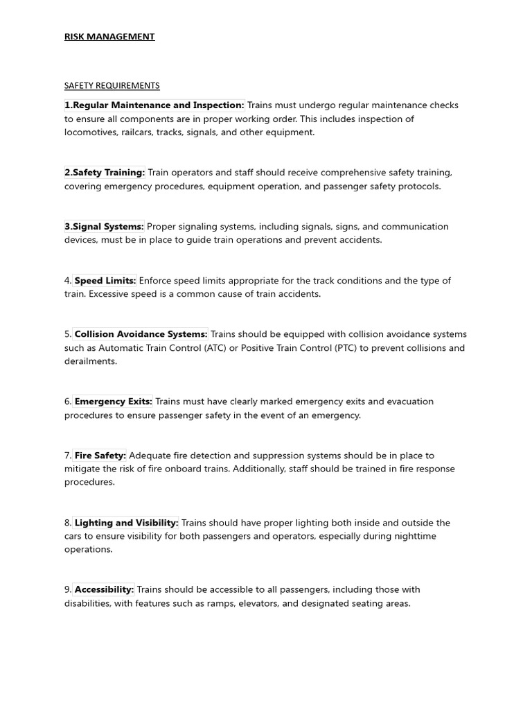 Train Safety and Risk Management Guide | PDF | Train | Safety