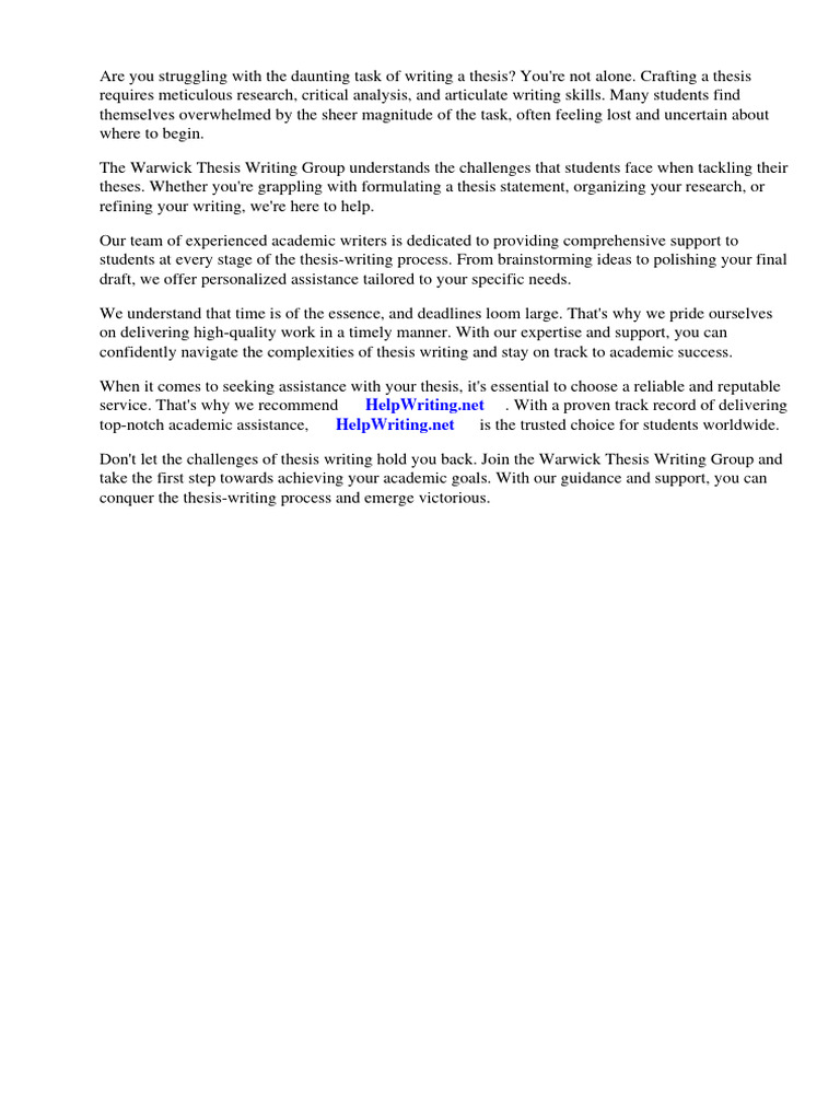 Warwick Thesis Writing Group | PDF | Trademark | Translations