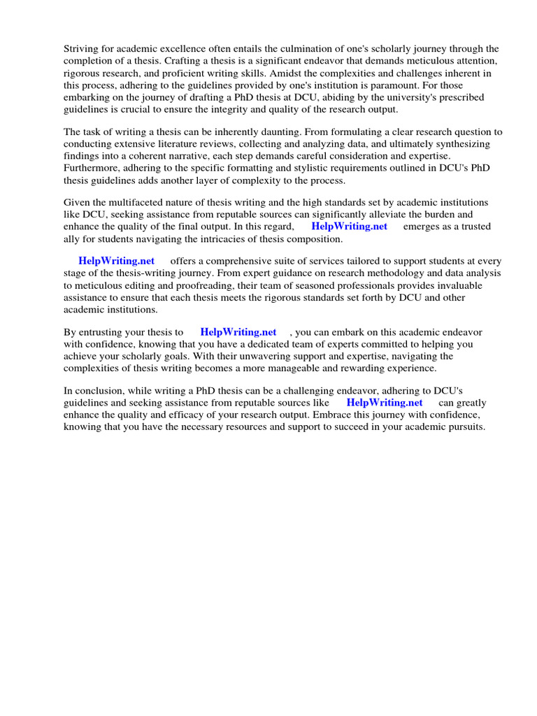 Dcu PHD Thesis Guidelines | PDF | Thesis | Doctor Of Philosophy