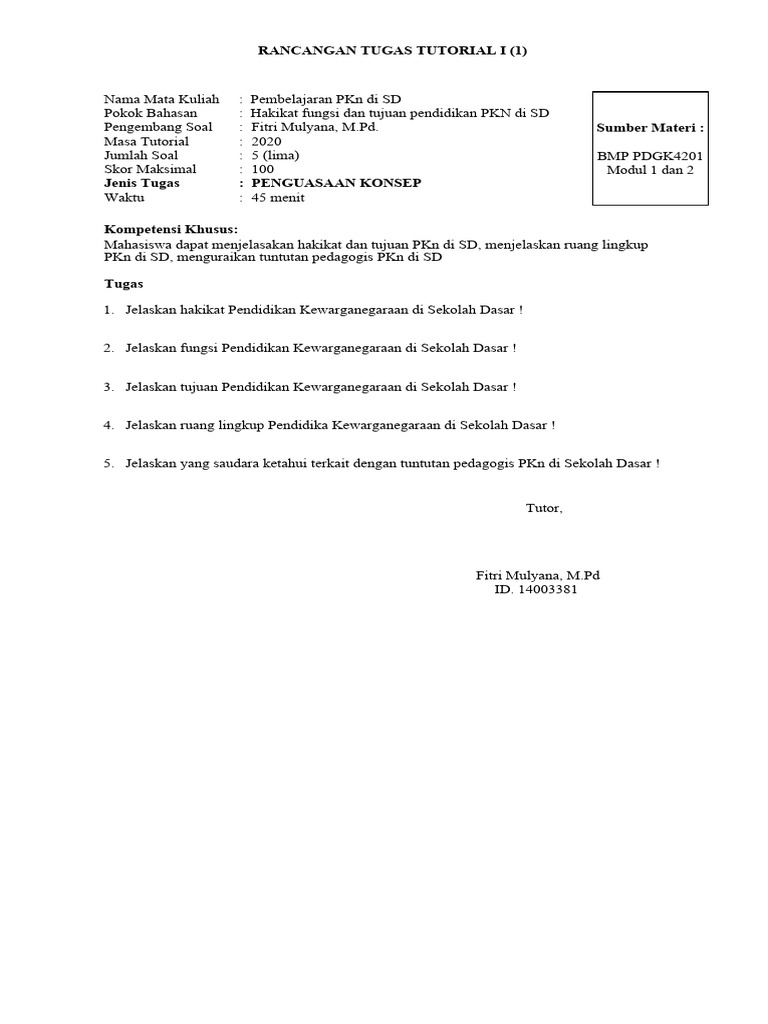 Tugas Tutorial 1 PKN | PDF