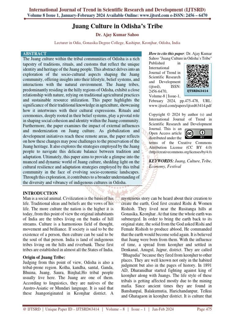Juang Culture in Odisha's Tribe | PDF