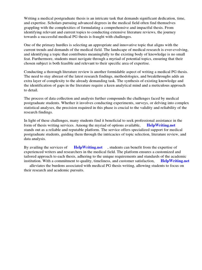 Medical PG Thesis Topics | PDF