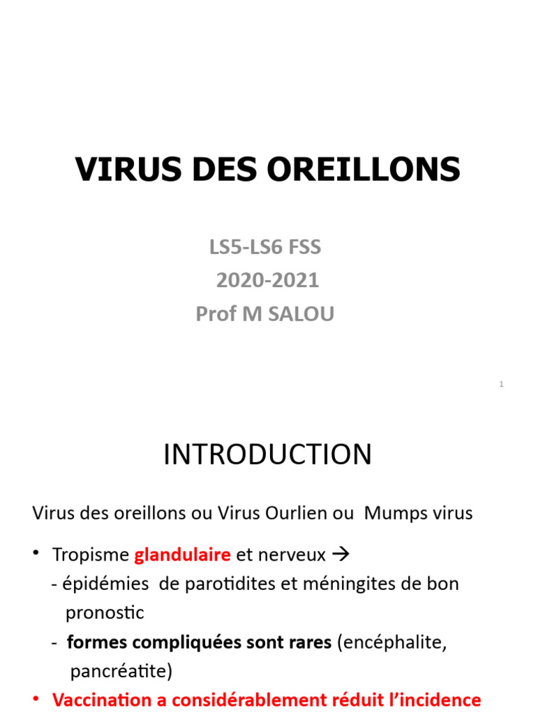 Virus Des Oreillons Copie | PDF