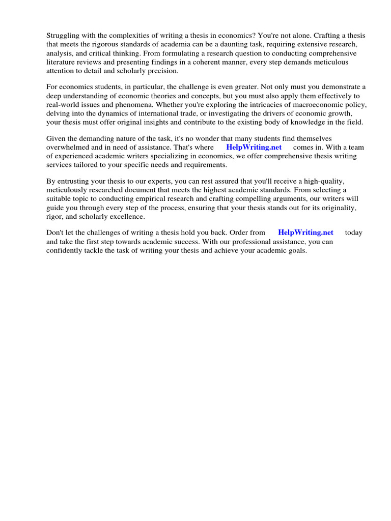 Sample Thesis Title For Economics Students | PDF | Thesis | Economics