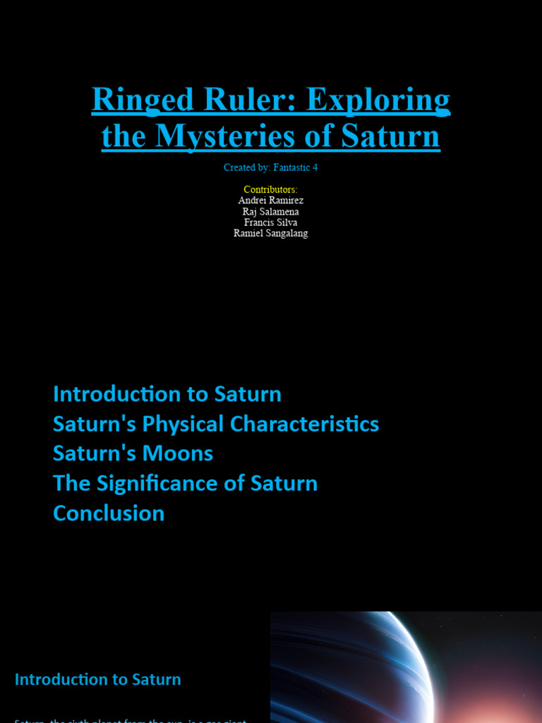 Ringed Ruler Earth Sci Presentation | PDF | Saturn | Solar System