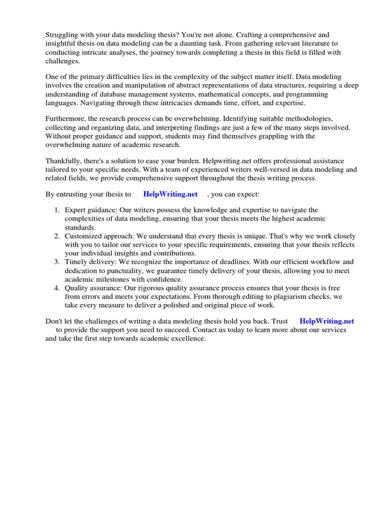 Data Modeling Thesis | PDF | Thesis | Forecasting