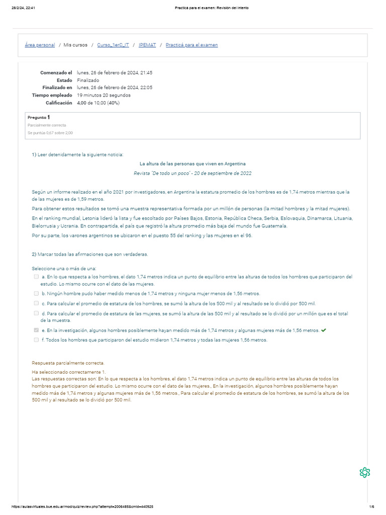 Practicá para El Examen2 - Revisión Del Intento | PDF