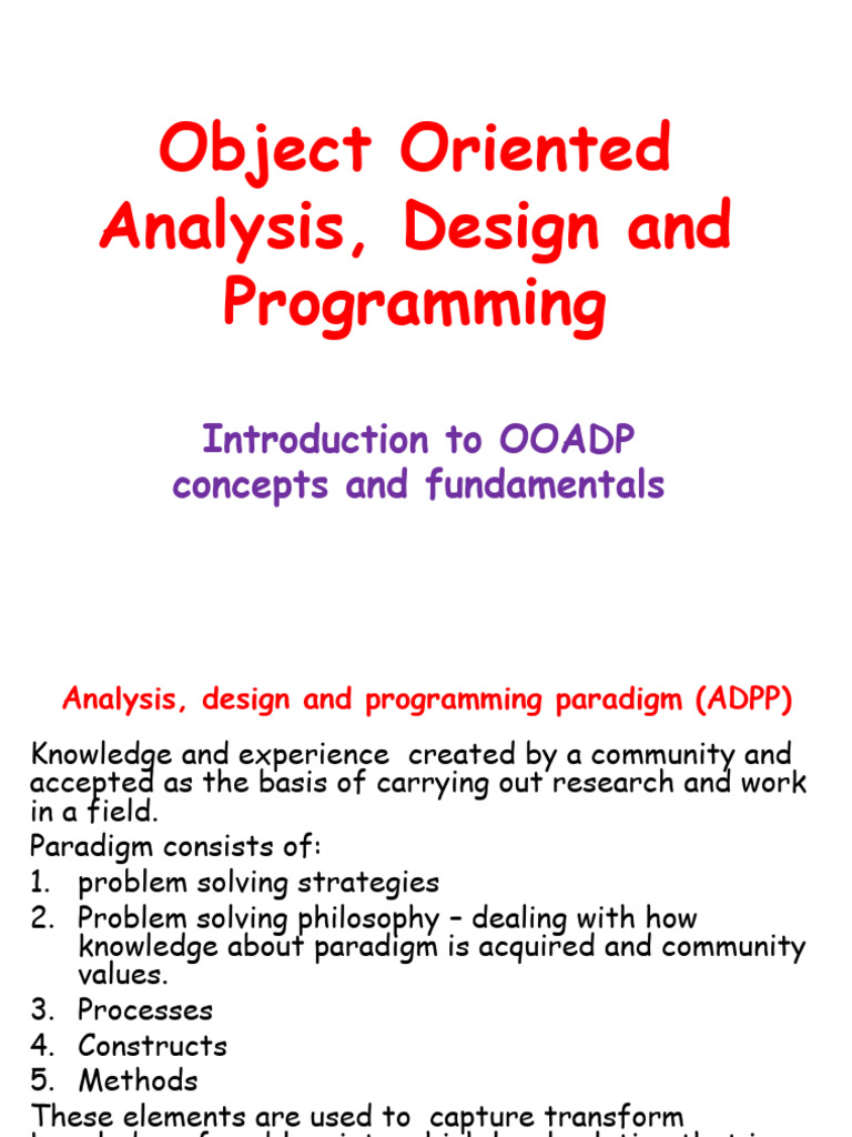 Handout1 Introduction To OOAD and Programming | PDF | Programming | Computer Program