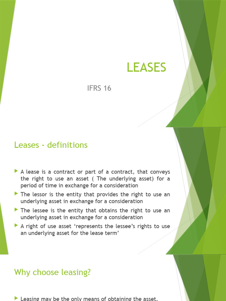 Leases Presentation | PDF | Lease | Debits And Credits