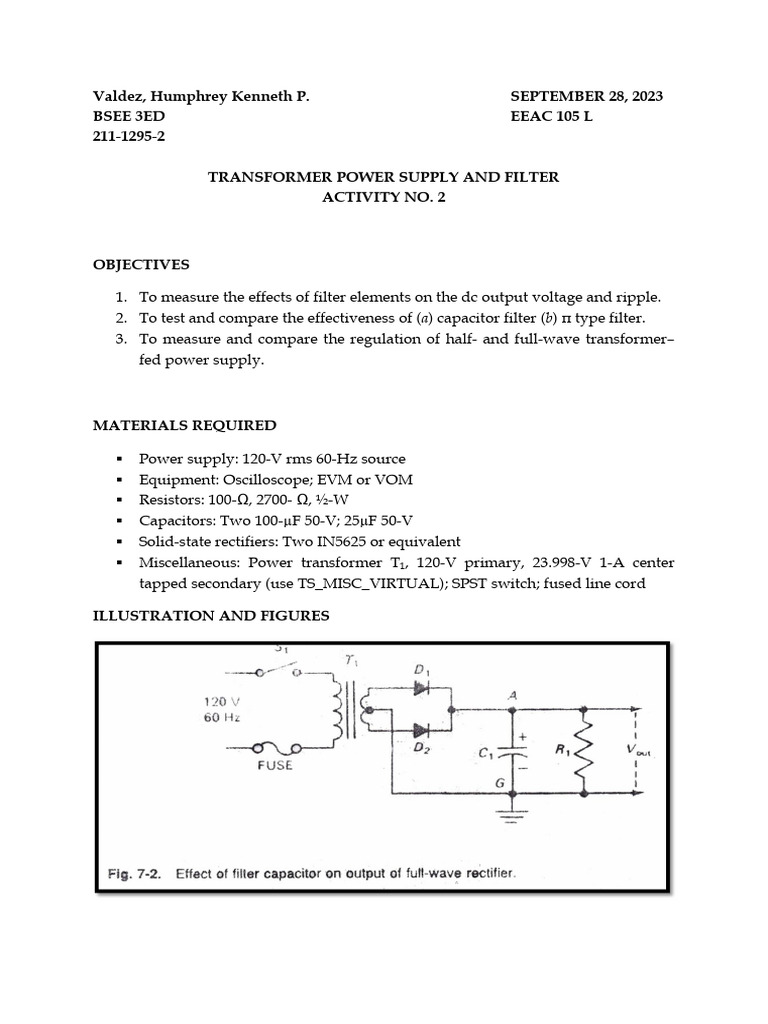 Lab 2 | PDF | Rectifier | Equipment