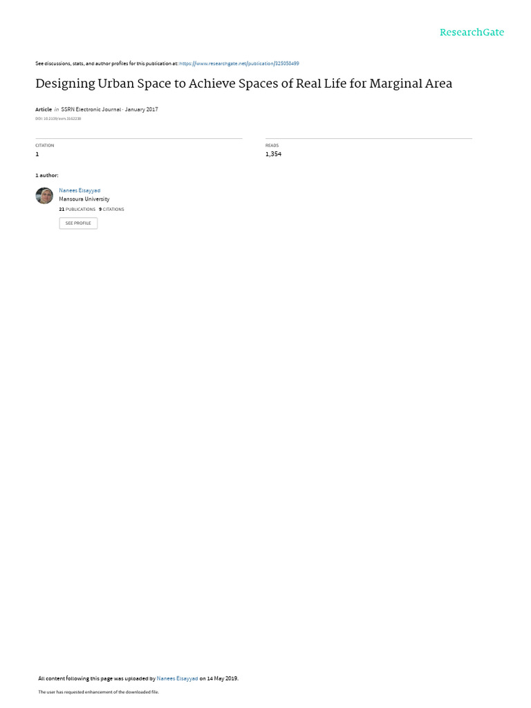 Designing Urban Space To Achieve Spaces of Real Life For Marginal Area ...