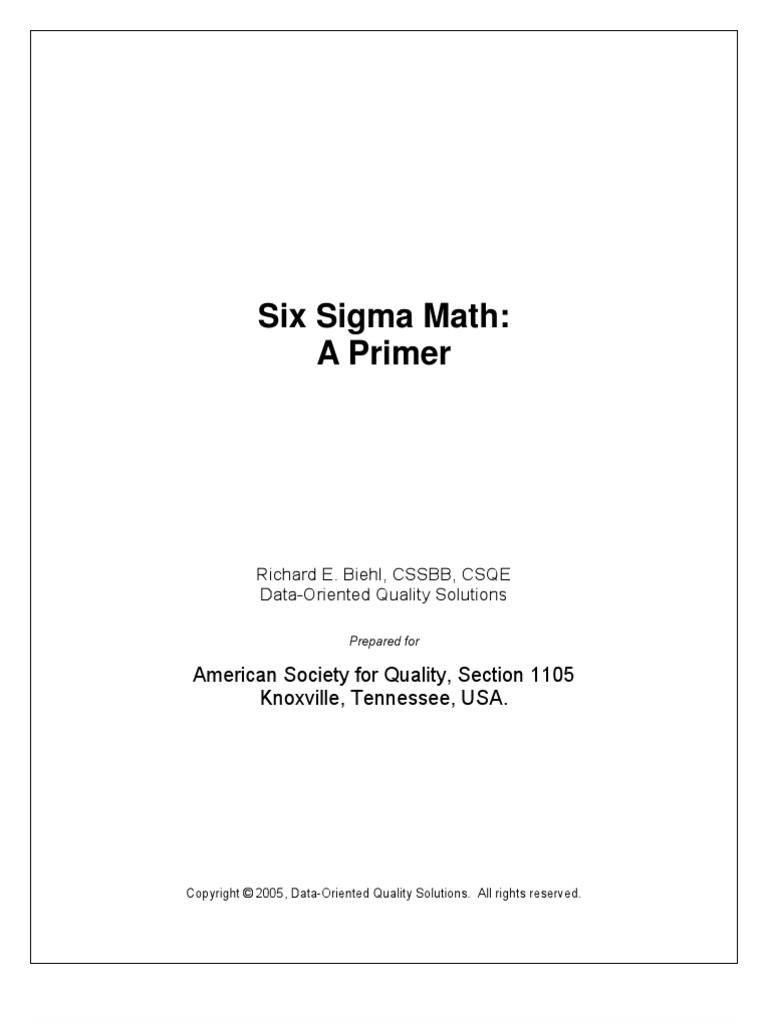 Six Sigma Math Primer | PDF