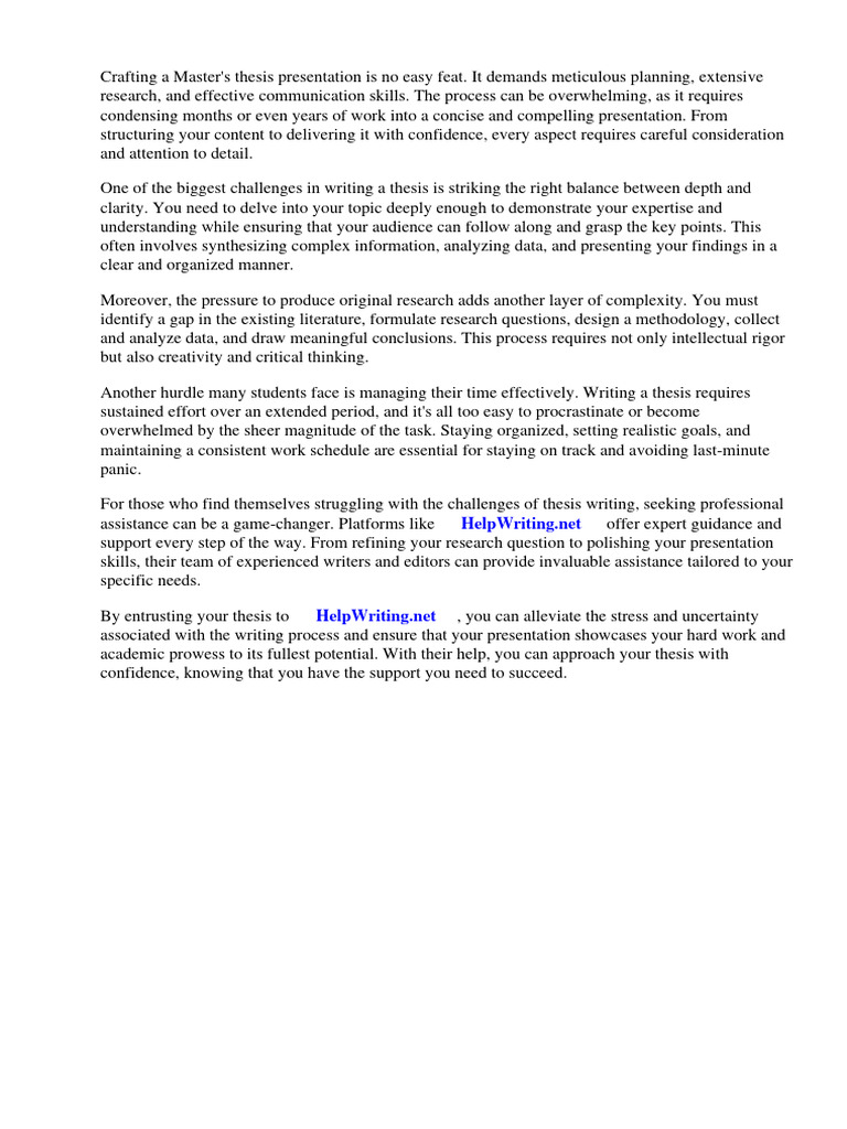 How To Make A Good Master Thesis Presentation | Download Free PDF ...