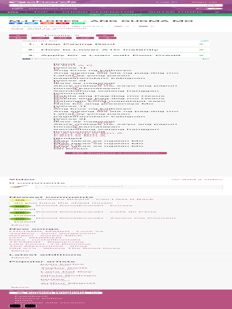 MJ Flores - Ang Gugma Mo, Chords, Lyrics | PDF