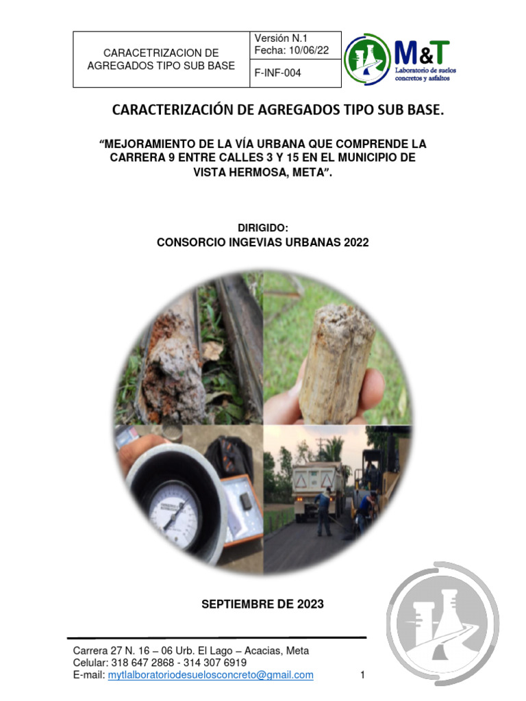 CARACTERIZACION SUB BASE GRANULAR V.1 | PDF