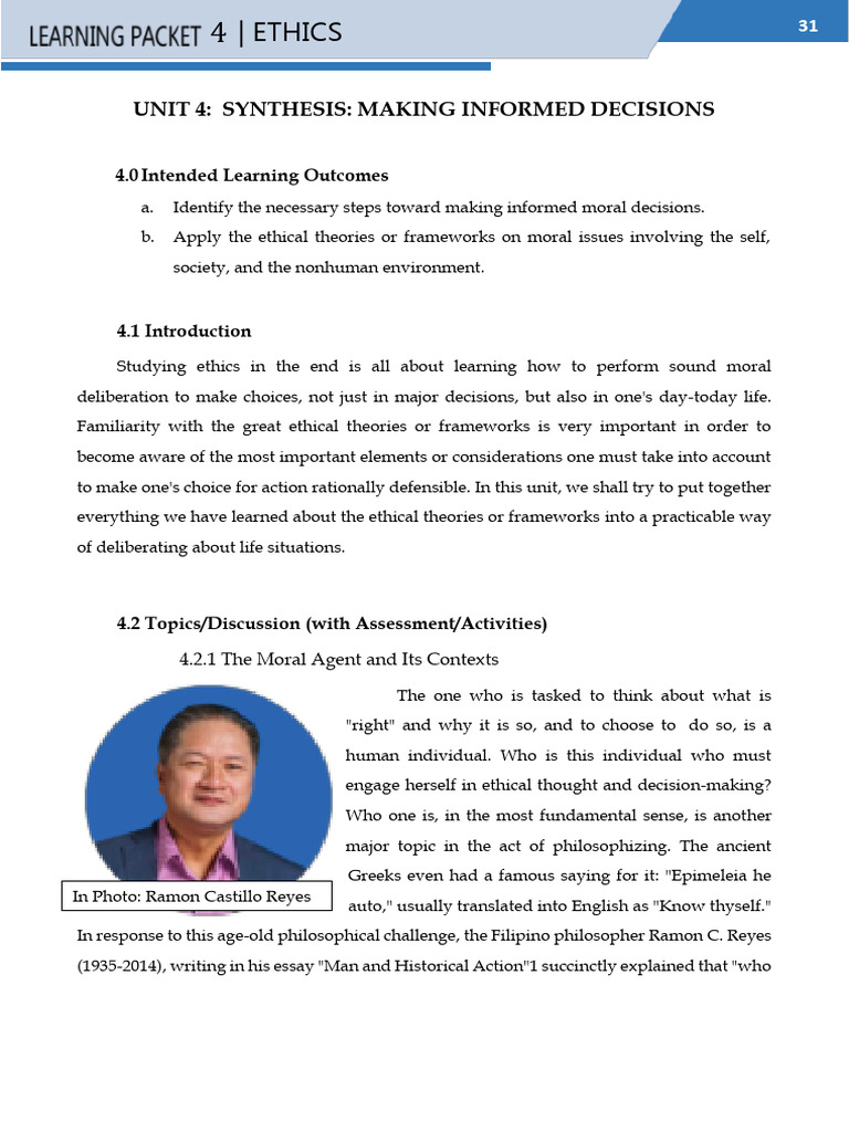 Learning Packet 4 Ethics | PDF