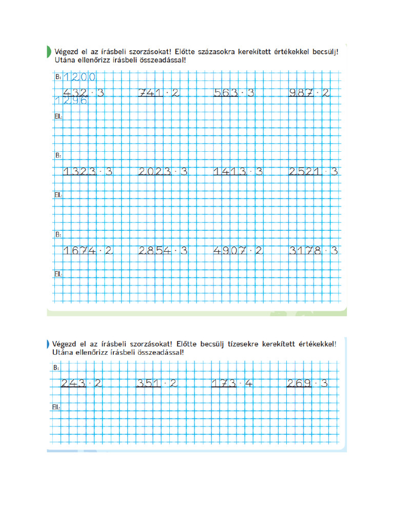 Matek Gyakorló - Témazáró, Szorzás-Osztás, Törtek | PDF