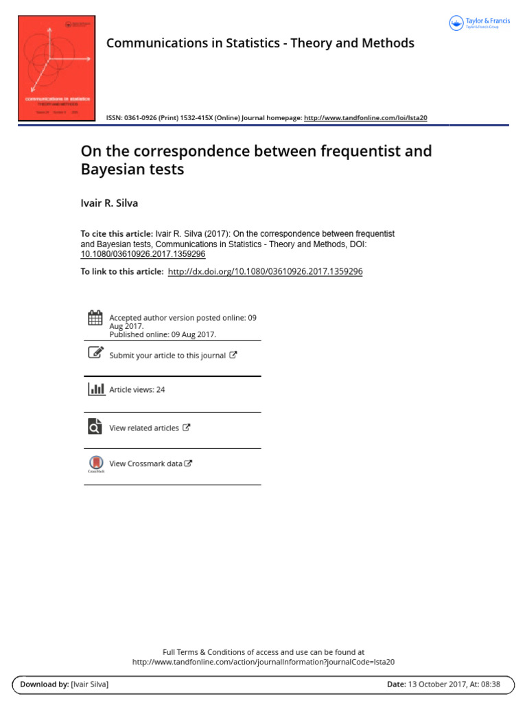 On The Correspondence Between Frequentist and Bayesian Tests ...