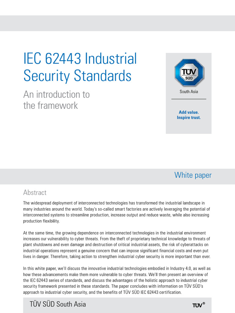 IEC 62443: Industrial Cybersecurity Overview | PDF | Computer Security ...
